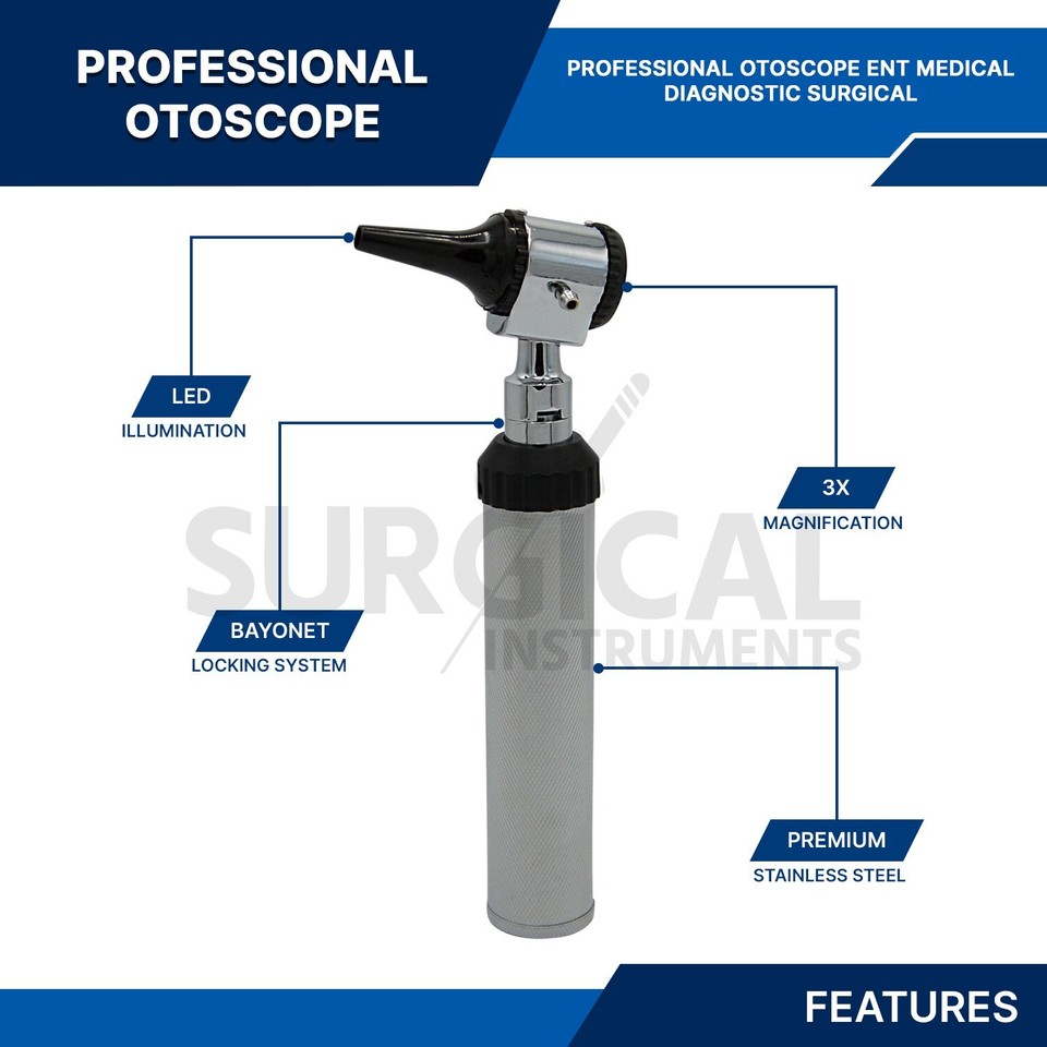 Professional Ophthalmoscope / Otoscope Set ENT Surgical +4 Bulb German ...