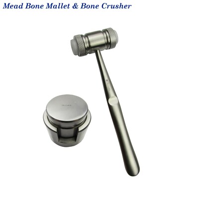 Dental Bone Grafting Large Crusher Cracker + Bone Mallet Mead Hammer ...