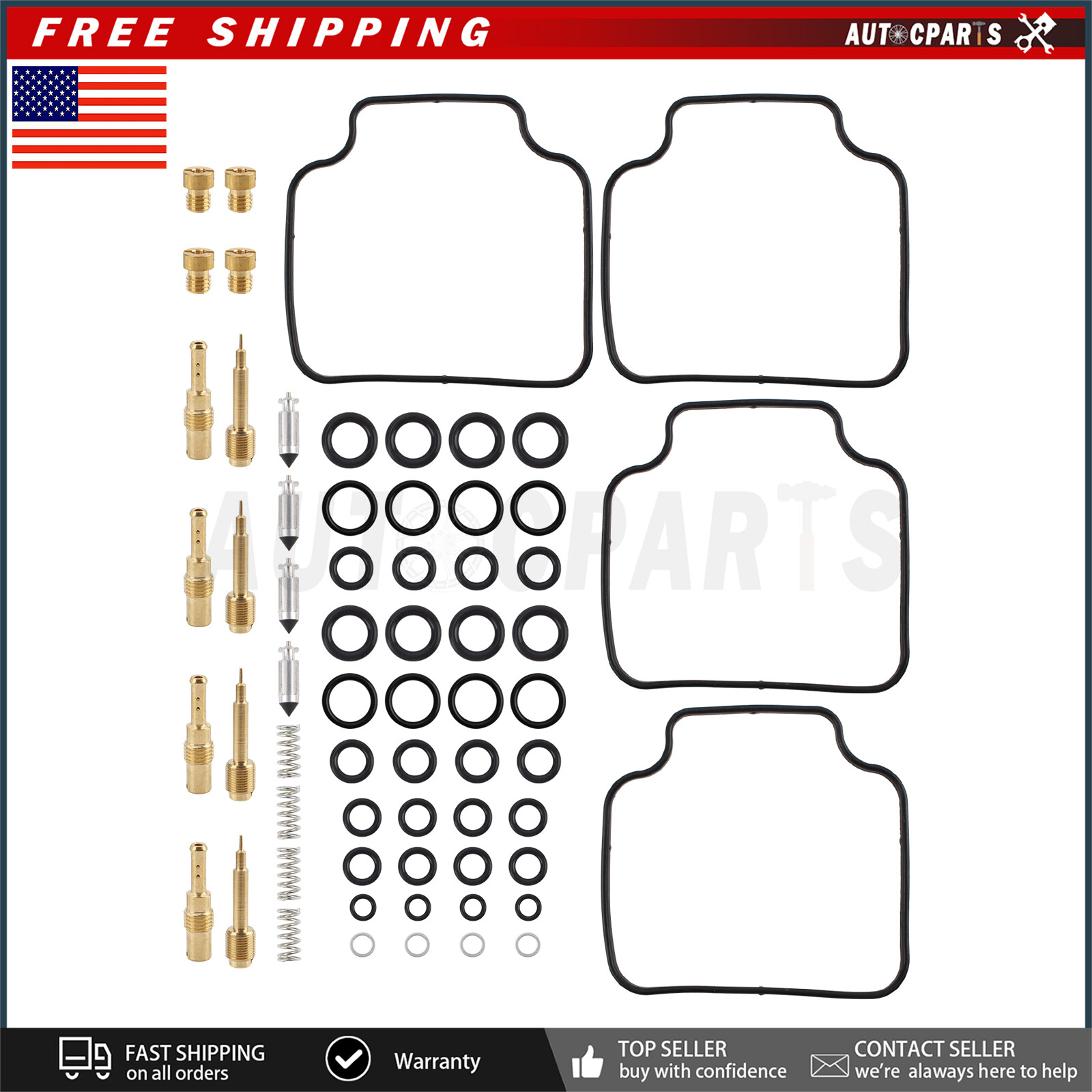 4X Fits 83 84 85 CB650 CB650SC NIGHT HAWK CARBURETOR CARB REBUILD ...