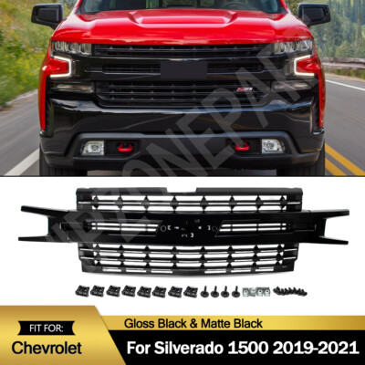 For 2019-2021 Chevy Silverado 1500 LT RST Front Bumper Grille Gloss ...