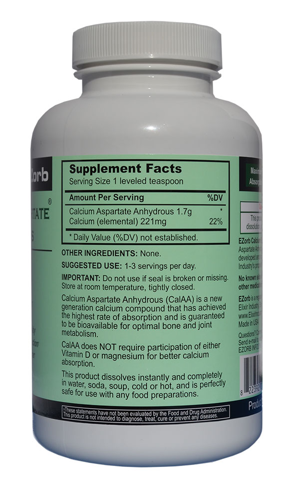 EZorb Calcium (3 Powder) Absorbs 92%, Bone Spurs Osteoporosis Arthritis ...