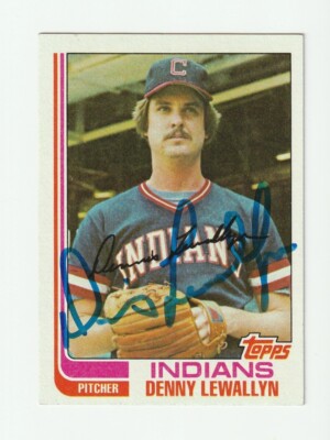 Dennis Lewallyn Signed 1982 Topps Card #356 Auto Denny Indians ...