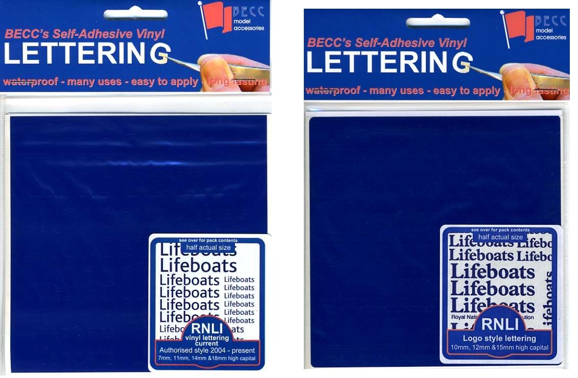 Becc Lifeboat Lettering Bliss Vinyl Decals for modelling Model Boats ...