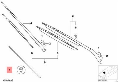Genuine BMW E53 SUV Windshield Wiper Arm Blade Insert Set OEM ...