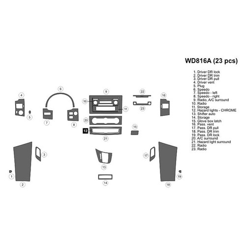 For Mercedes-Benz Sprinter 10-16 B&I 2D Black Fiber Large Dash Kit 23 ...