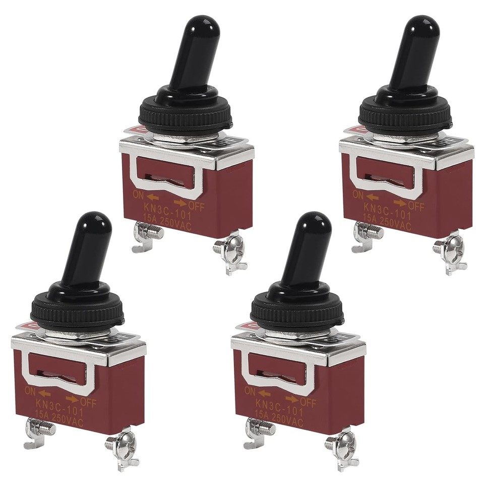 4Pcs Marine Toggle Switch 12V DC 30A Waterproof Toggle Switch 12 Volt ...