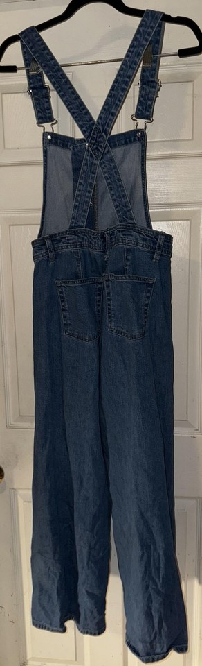 Universal Thread Overalls Womens 6 Denim Wide Leg Button Front ...