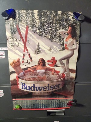Anheuser Busch Budweiser Beer Original Poster 28X20" Pin Up Models | eBay