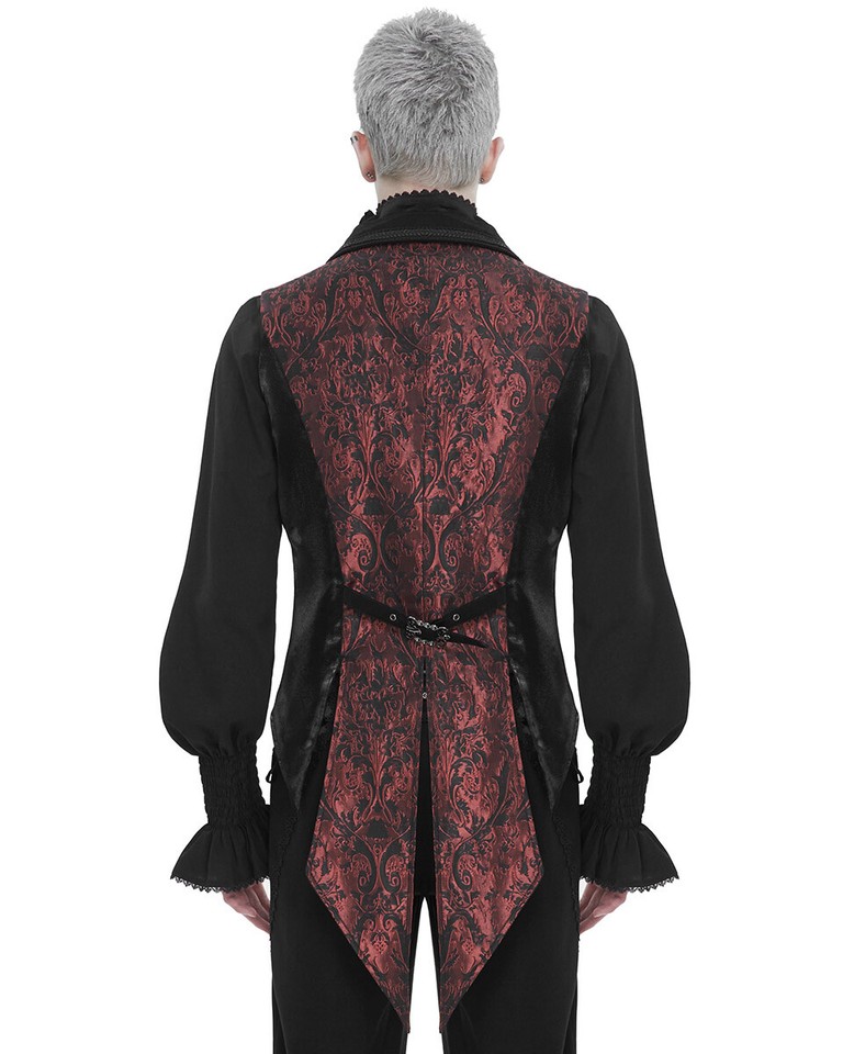Devil Fashion Mens Aristocratic Vampire Tailed Waistcoat Vest - Black ...