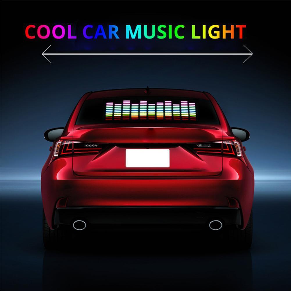 45*11CM Car Music Rhythm LED Flash Light Sound Activated Sticker ...