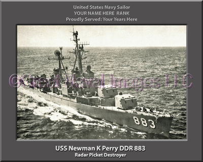USS Newman K Perry DDR 883 Personalized Canvas Ship Photo Print Navy ...