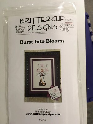 Brittercup Designs “Burst Into Blooms” Cross Stitch Chart | eBay