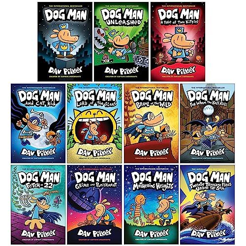 Dog Man Series 1-11 Coleção de Livros Set By Dav Pilkey Dog Man,