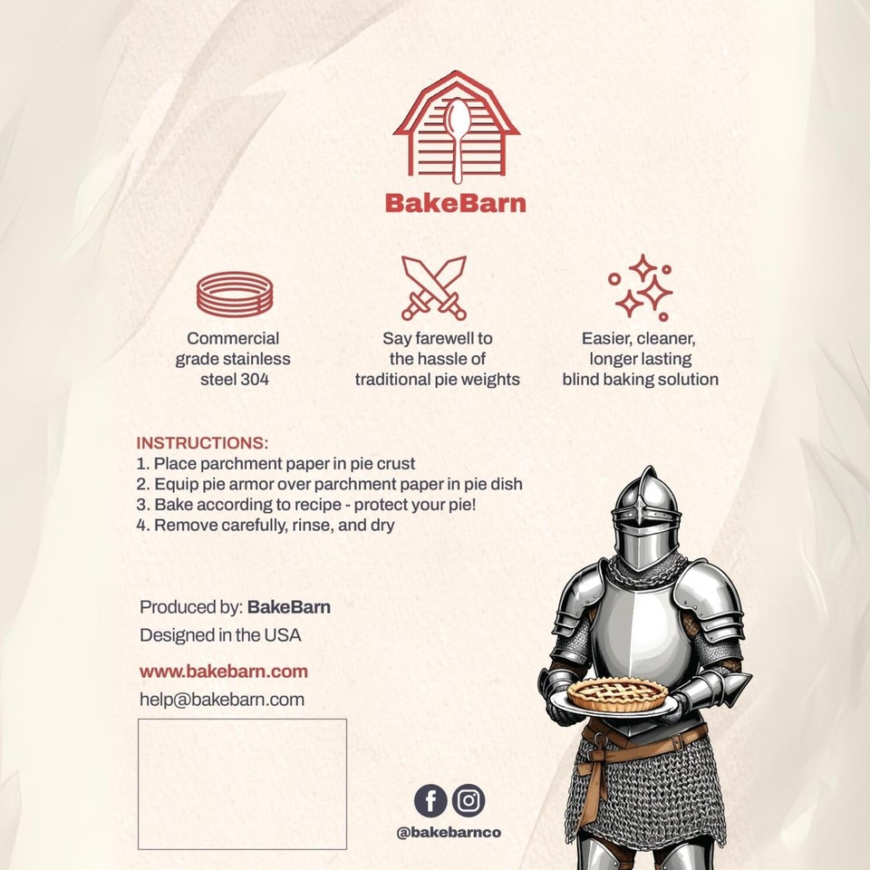 Pie Armor, Universal Fit Pie Weight for 7-10 inch Pies, Durable ...