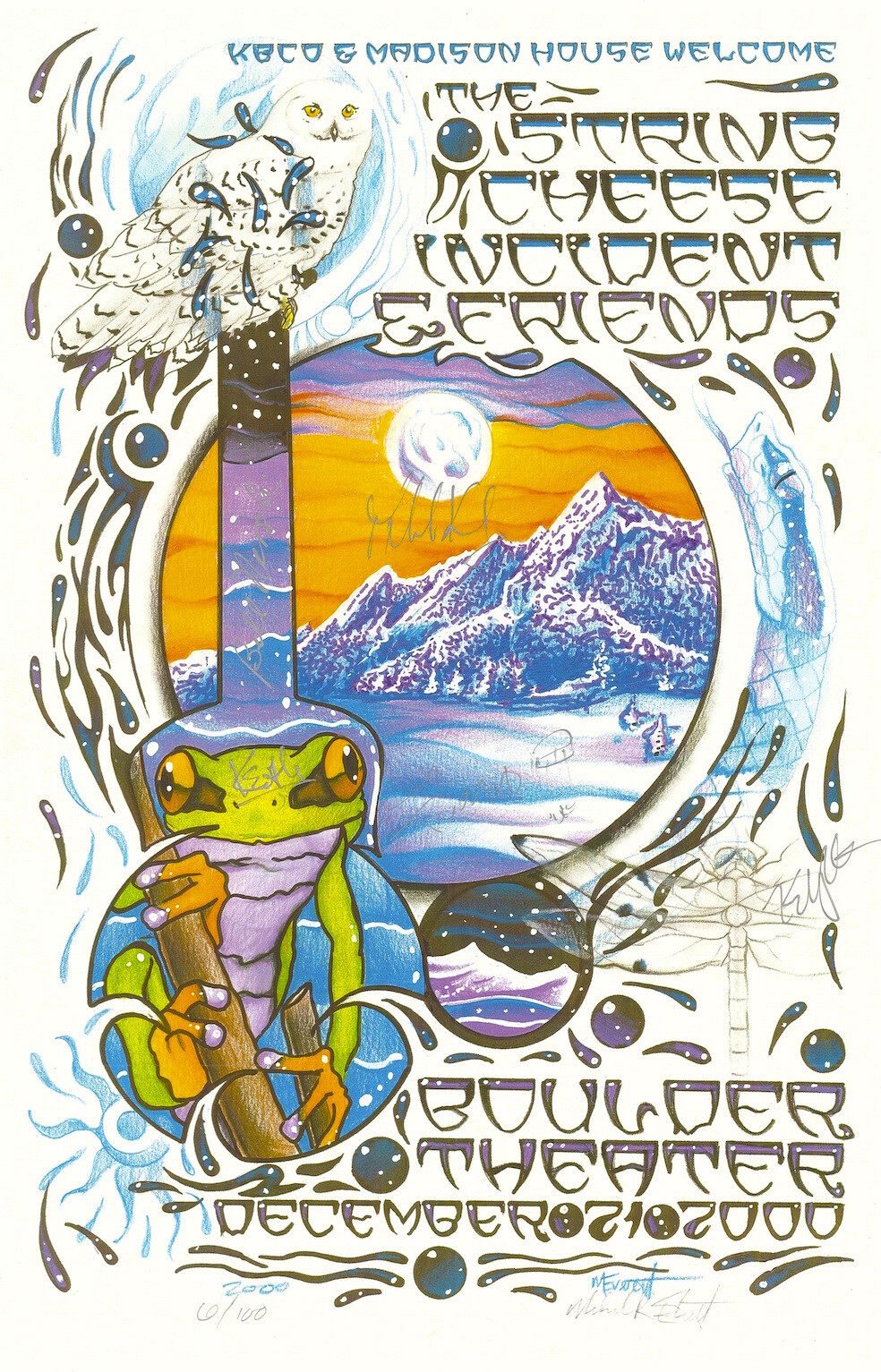 MINT & BAND SIGNED String Cheese Incident 2000 Everett Boulder Poster 6 ...