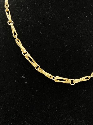 VINTAGE FILIGREE GOLD TONE CHAIN LINK NECKLACE 18” PRINCESS LENGTH | eBay