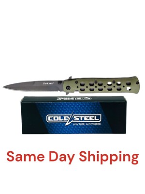 Cold Steel Ti-Lite Liner Folding Knife 4" Steel Blade Green Handle 26SP ...