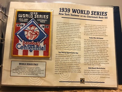1939 WORLD SERIES PATCH NEW YORK YANKEES CINCINNATI REDS WILLABEE ...