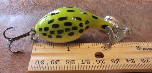 Fred Arbogast Buzz Plug Frog Pattern Knock Rattle Topwater Spinner Lure ...