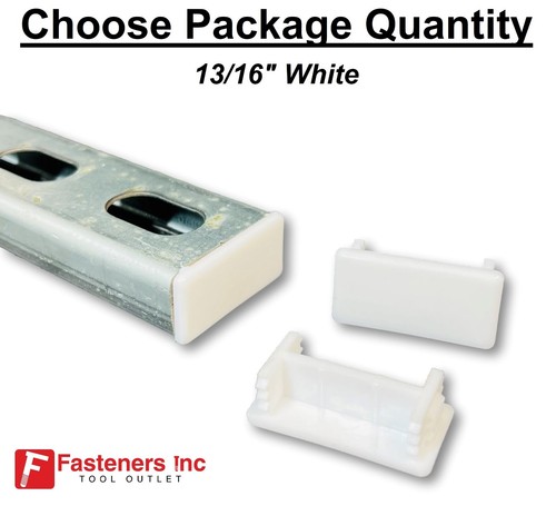PVC Style Plastic WHITE End Caps Unistrut Channel 13/16'' D Shallow #EC ...