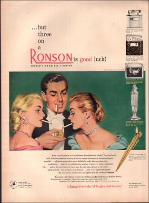 1950 Vintage ad Ronson retro Lighter Fashion Jewelry Suit Models 120924 ...