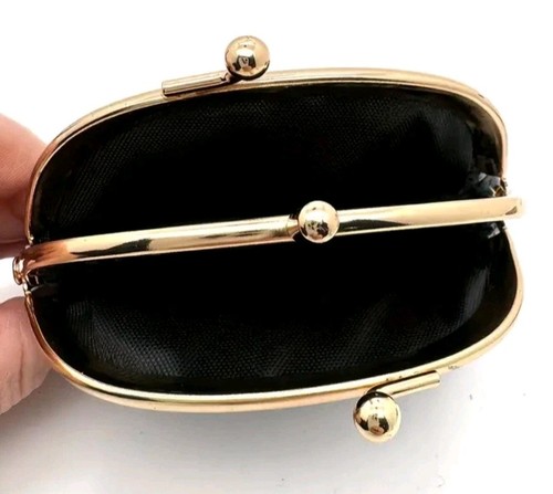 Genuine Leather Double Layer Kiss Lock Coin Purse With Zipper Pocket ...