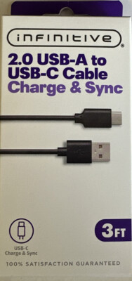 Infinitive 2.0 USB-A to USB-C Cable Charge And Sync 3 Ft - NEW | eBay