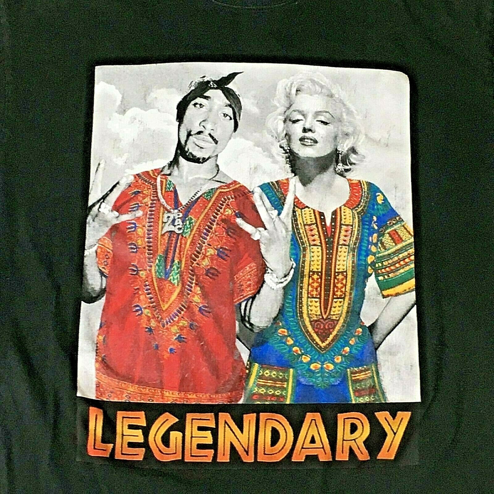 2Pac Tupac Shakur Marilyn MONROE Legendary Blk T-Shirt XXXL by Flying ...