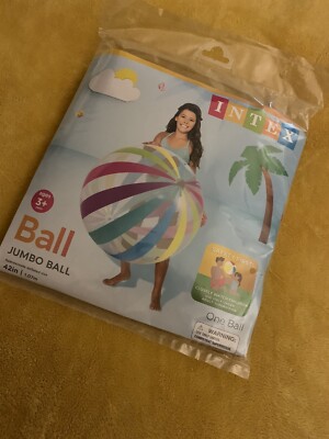 Intex 42" Jumbo Inflatable Colorful Stripes Jumbo Beach Ball- New! | eBay