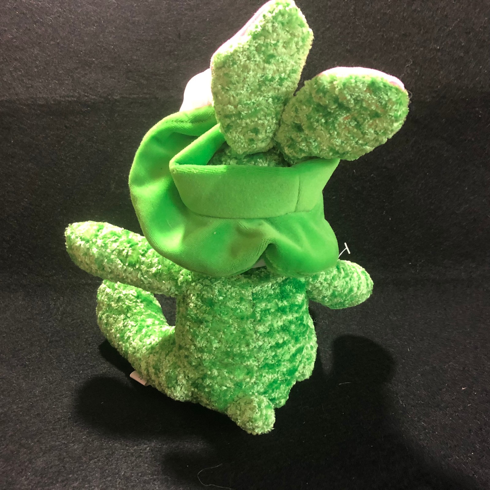 Plush Easter Bunny Bright Green Pink Flower on Hat 11.5" Sitting | eBay