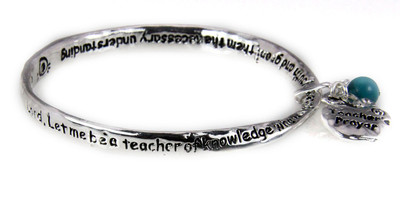 4031133 Christian Twisted Solid Bangle Stackable Teacher Prayer Verse ...