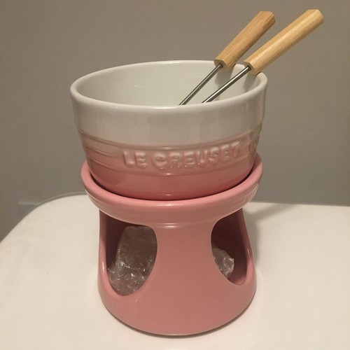 Le Creuset Petite Fondue Set with 2 Picks Framboise Pink Stoneware | eBay