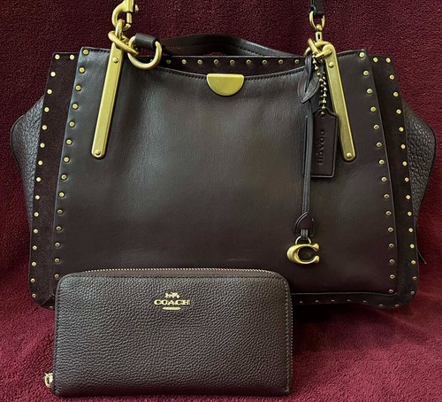Coach Dreamer Border Rivets Satchel & Wallet Oxblood - Gem