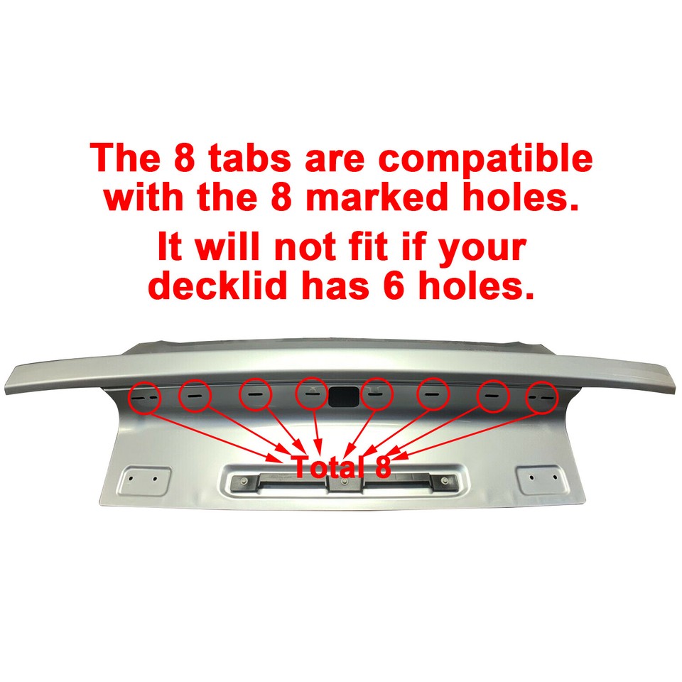 Gloss Black For 2015-2023 Ford Mustang GT Rear Trunk Decklid Panel Trim ...