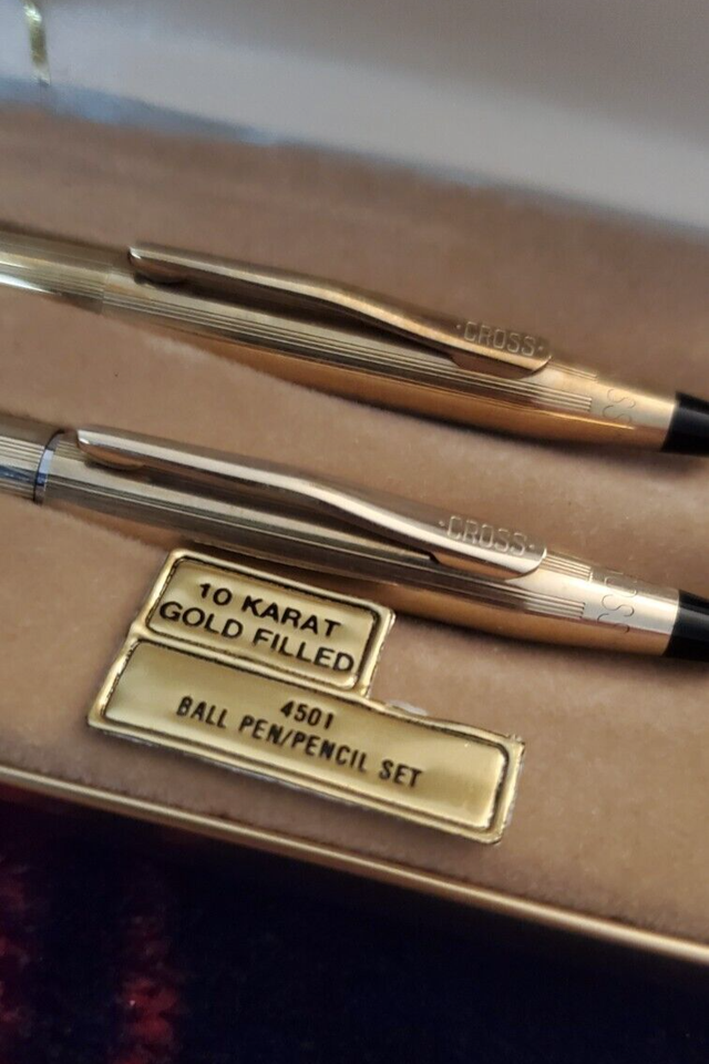 Vintage CROSS 10k Gold-Filled Ball Point Pen & Pencil Set 4501 For ...