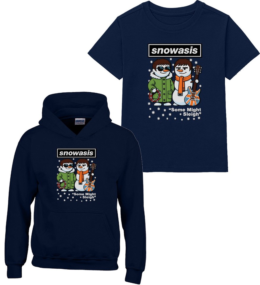 Snowasis Oasis Funny Mens Kids Hoodie Snowmen Music Christmas School ...