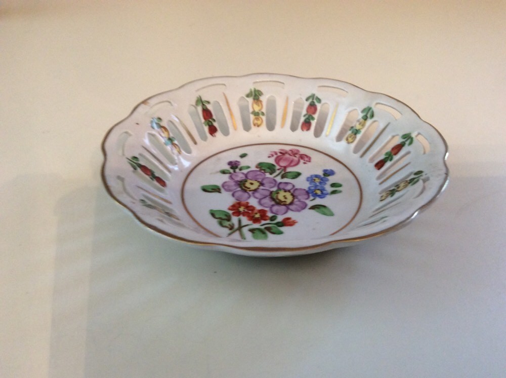 Handgemalt Germany Porcelain Dresden Bowl Plate Floral Design | eBay