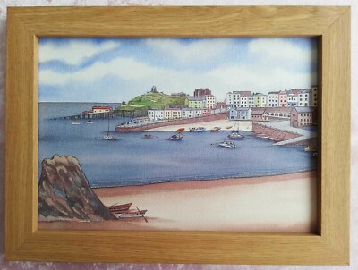 Tenby Harbour - Watercolour Painting - Tony Paultyn | eBay UK