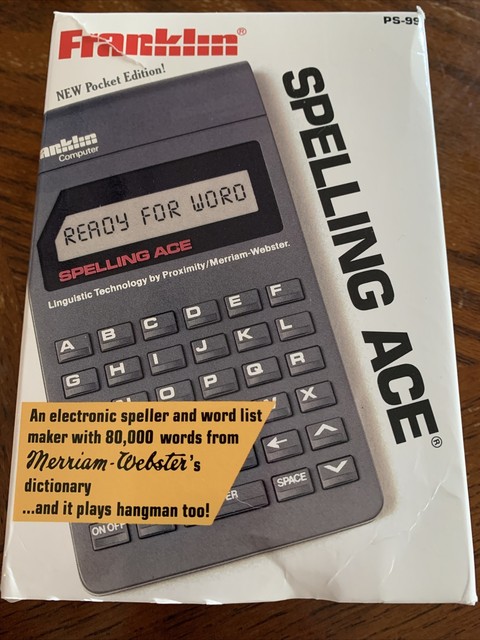 Franklin Spelling Ace Ps-99 Handheld Electronic Spell Checker - 1988 ...