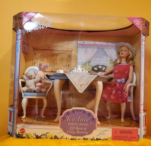 HLD Barbie Mattel 25904 Tea Time With Her Friends Lil Bear & Cozy Bunny ...