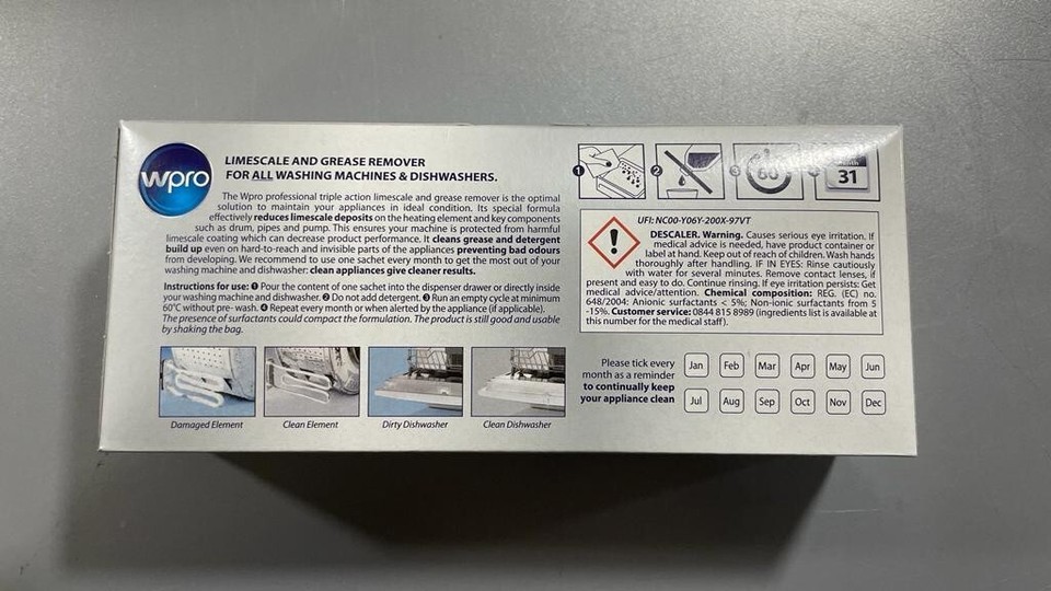Wpro Limescale and Grease Remover - Universal Descaler for All Washing ...