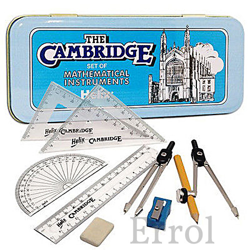HELIX Maths Set 9 Piece Plus Tin. Compass, Dividers, Set Squares ...