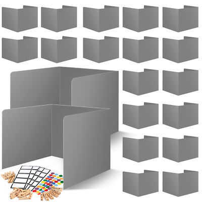 20-Pack Grey Desk Dividers for Students Classroom Plastic Privacy ...