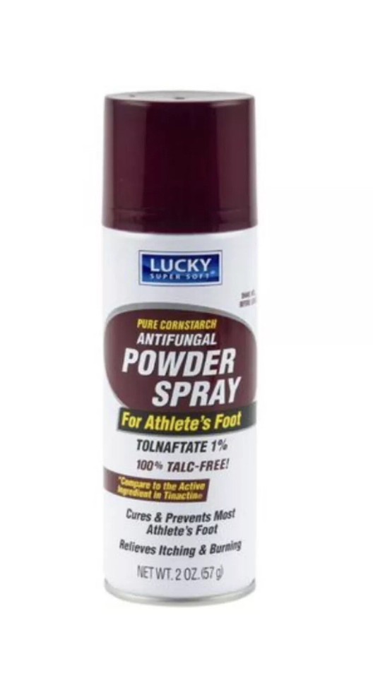 4pk LUCKY ANTIFUNGAL POWDER SPRAY ATHLETE'S FOOT 1% TOLNAFTATE TALC ...