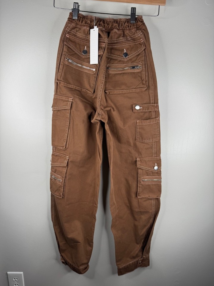 NWT EB Denim Cargo Pants in Rust Brown Size XXS $495 | eBay