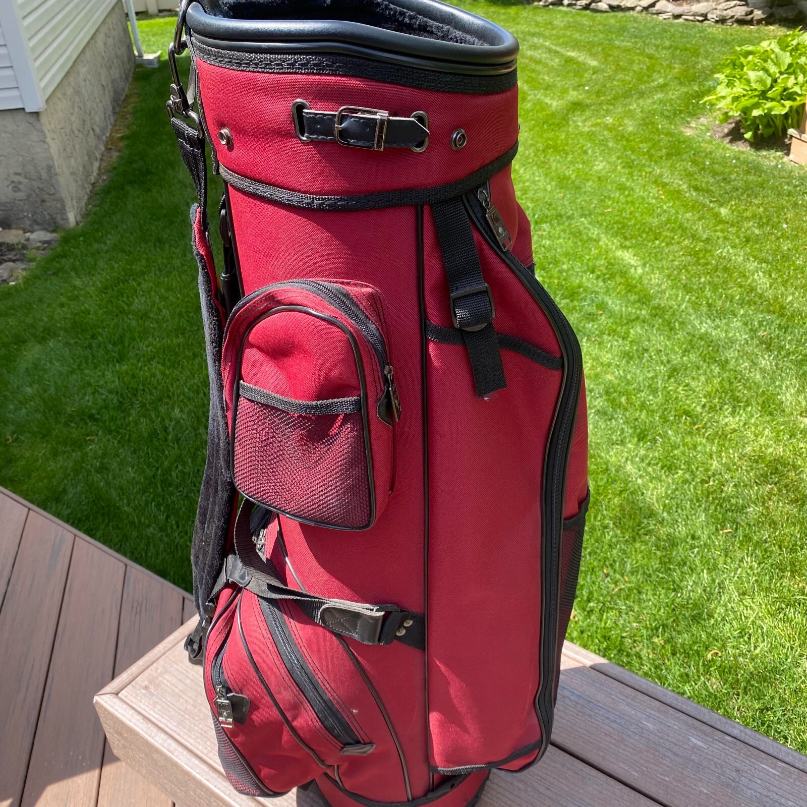 Knight Golf Cart Bag 6 Zip Pockets 6 Dividers w Rain Hood in VERY Good ...