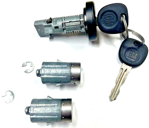 GM OEM Ignition Switch Lock Cylinder + Pair Door Lock Cylinders W/2 GM ...