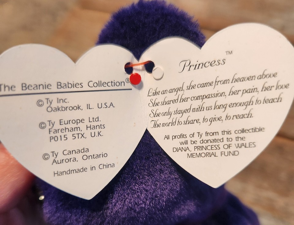 1997 Princess Diana Bear TY BEANIE BABY 1st Edition - Errors on Swing Tag & Tush 8421043002| eBay