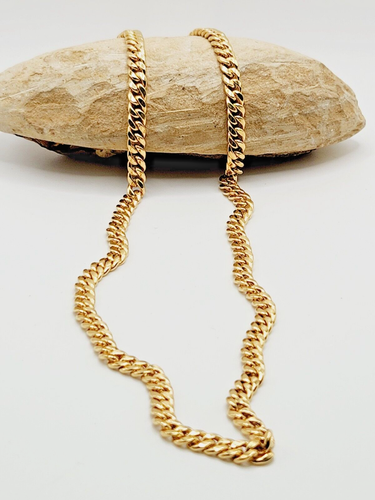 10KT Yellow Gold* Cuban Link Semi Solid Chain 24" x 6.3mm x 2.5mm Box ...