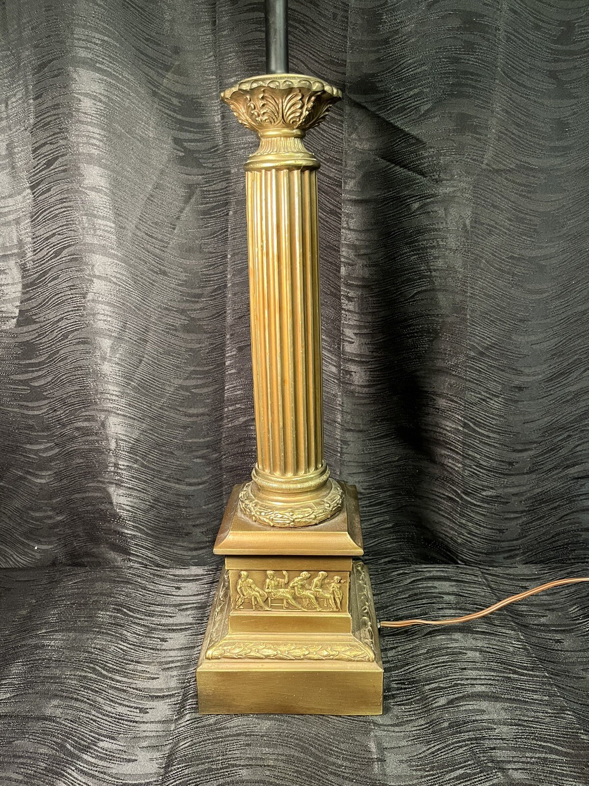 Vintage Brass Corinthian Empire Column Table Lamp Greek Roman Parthenon ...
